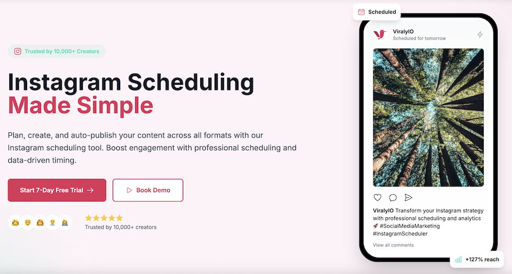 Free Instagram Scheduler Tool for Posts, Reels & Stories | Viraly
