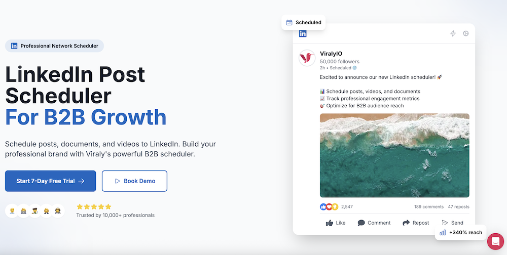 Free LinkedIn Scheduler Tool for Profiles & Pages | Viraly